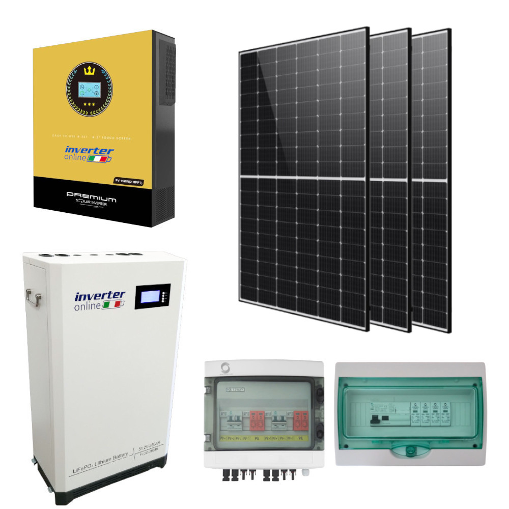 Kit Fotovoltaico Trifase OFF-GRID 10kWp accumulo 15kWh - InverterOnline ...